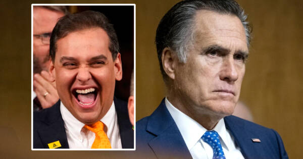 CAUGHT ON TAPE: Reserved Romney In Nasty Exchange with George Santos ...